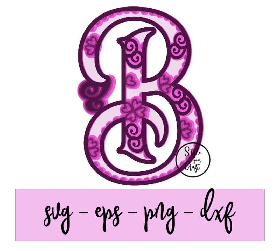 3D Multilayer Letter B, 3D Layered Letter, 5 Layers Svg Alphabet ...