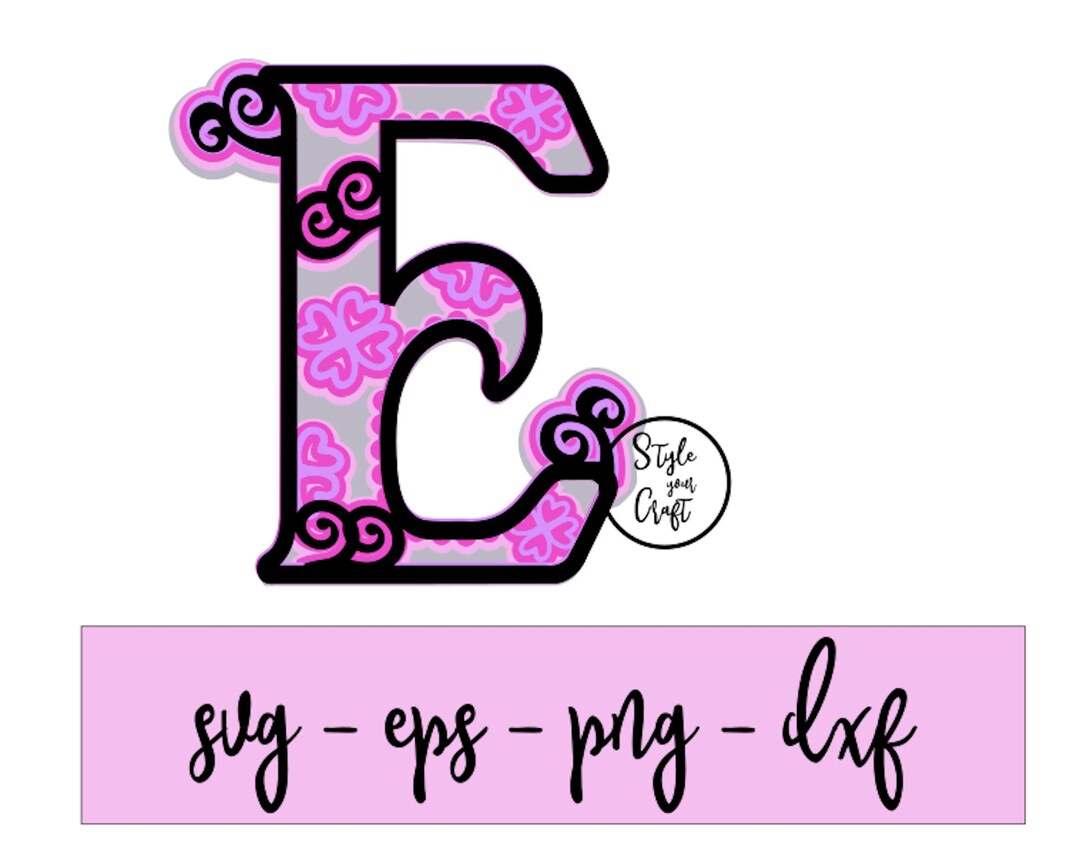 3D Multilayer Letter E, 3D Layered Letter, 5 Layers Svg Alphabet ...