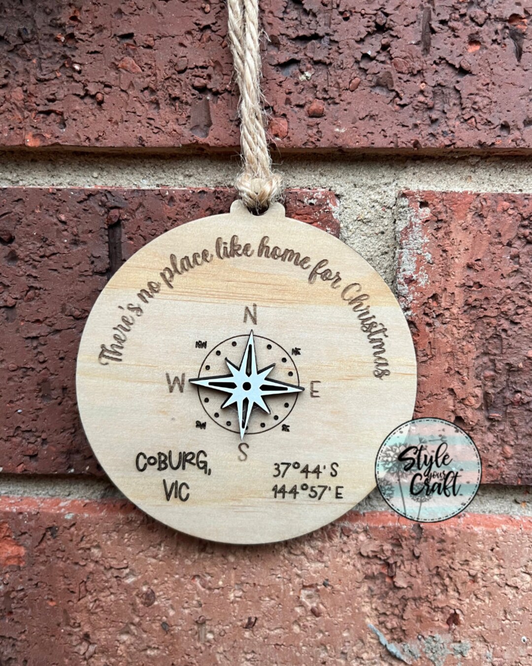 Theres No Place Like Home for Christmas Ornament, Wooden Ornament ...