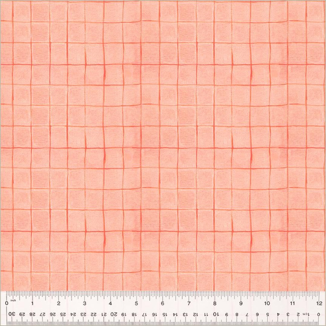 Drawn Plaid, Salmon , Heather Ross by Hand | Half Yard Listing - Etsy