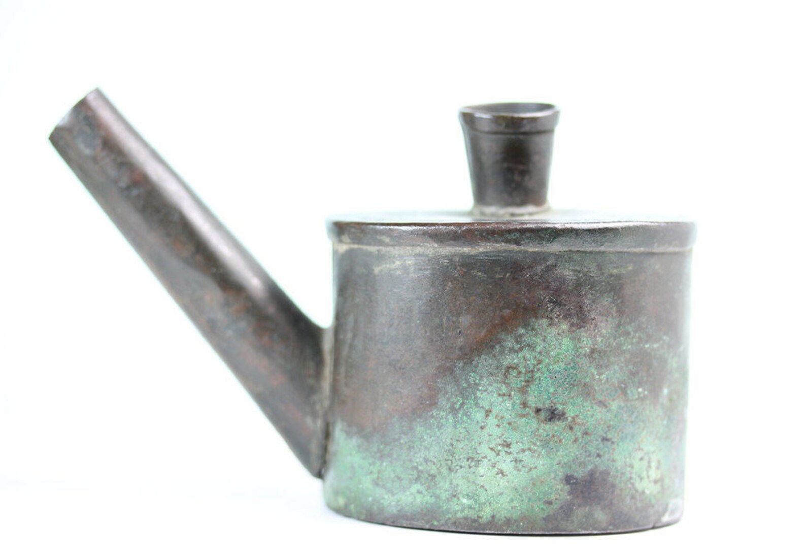 Antique Copper Betty Lamp, Primitive Oil Lamp, Handmade Early 19th ...