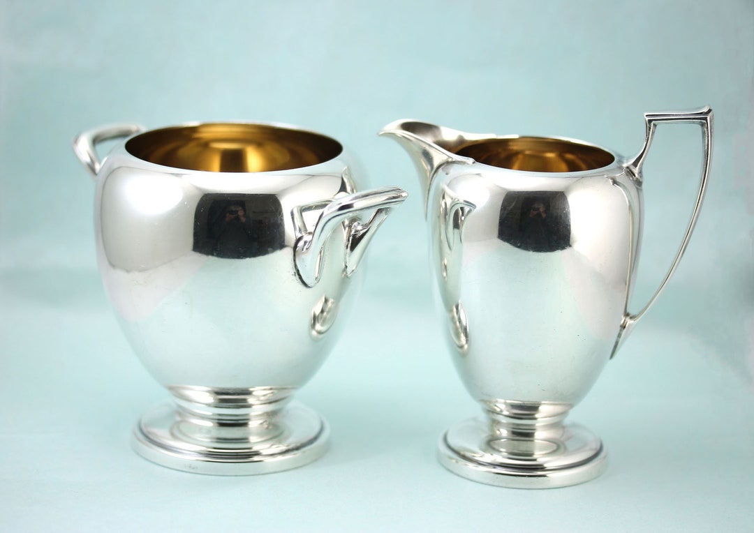 Reed & Barton Sterling Silver Cream and Sugar Pointed Antique Pattern ...