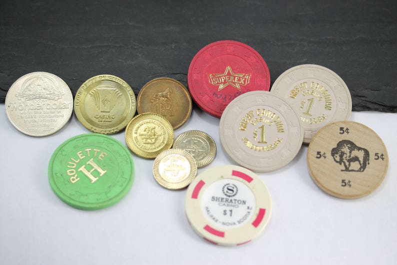 Vintage Casino Tokens Lot of 42, Collectible Casino Token Chips ...