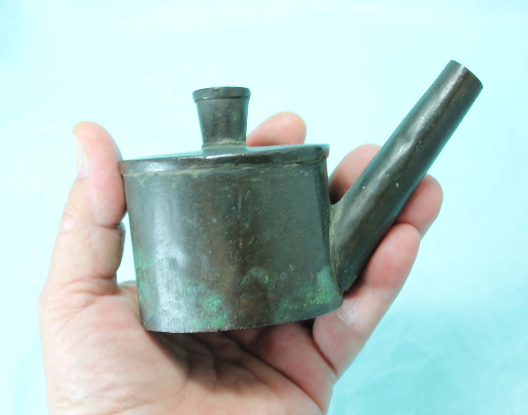 Antique Copper Betty Lamp, Primitive Oil Lamp, Handmade Early 19th ...