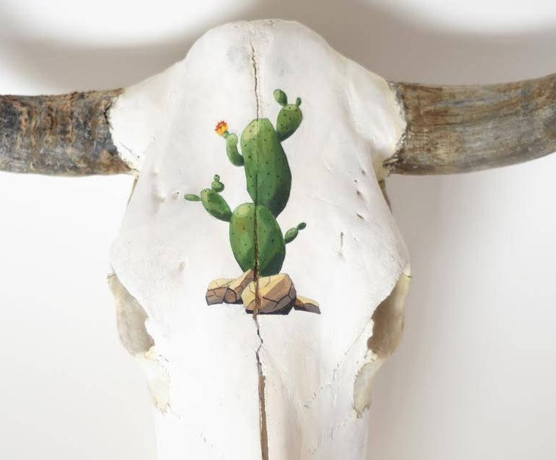 Hand Painted Cow Skull - Etsy