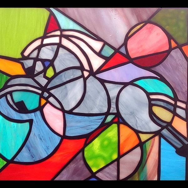 Abstract Stain Glass - Etsy
