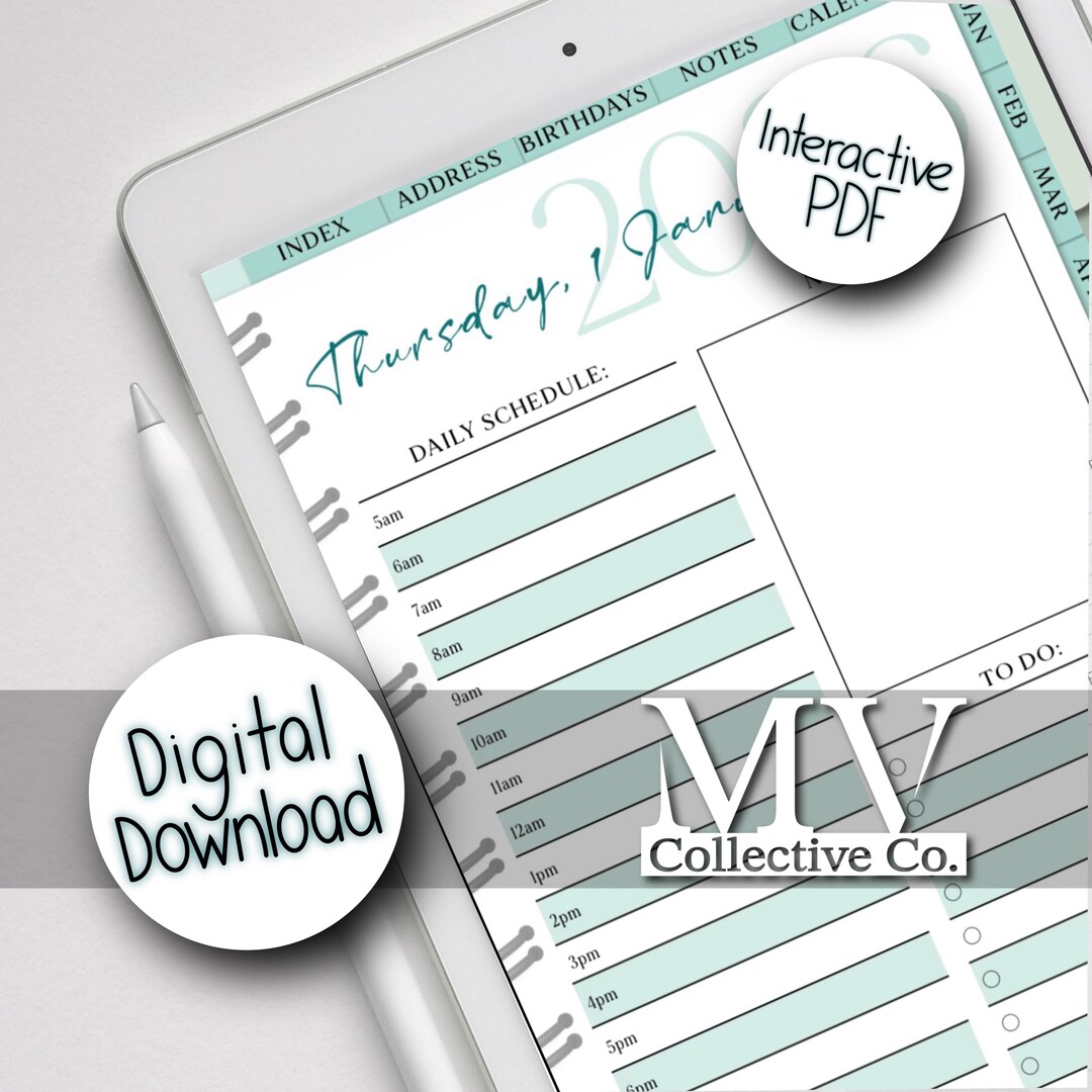 2026 Minimal Digital Planner | Fully Interactive PDF | Daily, Weekly ...