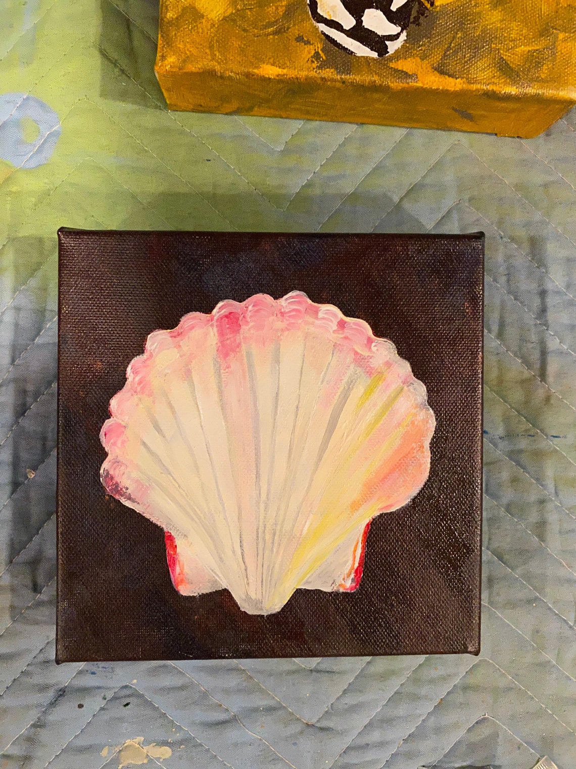Set of 4 Sea Shell Paintings | Etsy