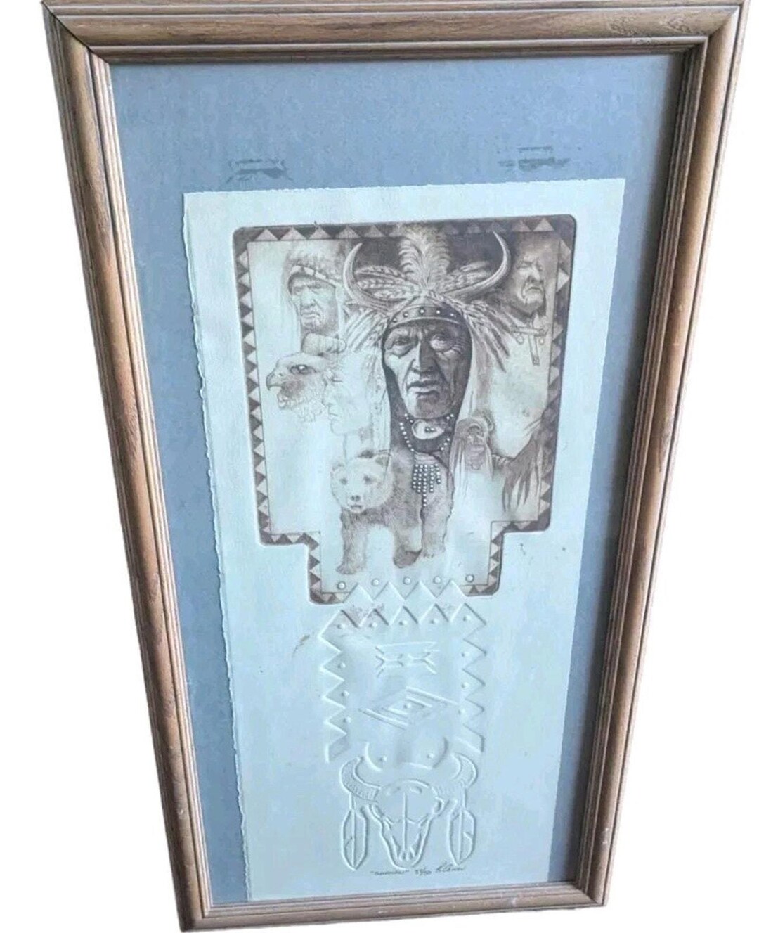 Robert Carver Native American Indian Chief Relief Signed Shaman ...