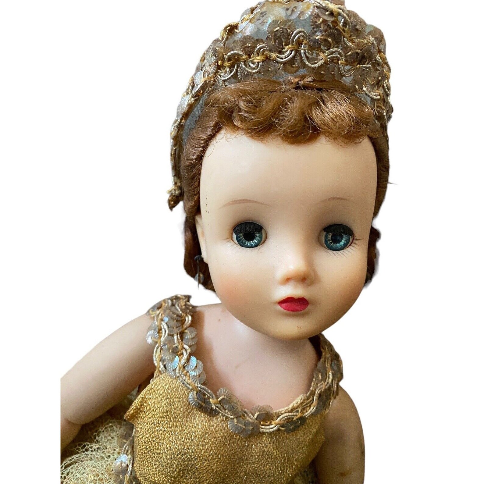 Vtg Madame Alexander Elise Doll 15 Gold Ballerina Tutu Jointed 1959 Red ...