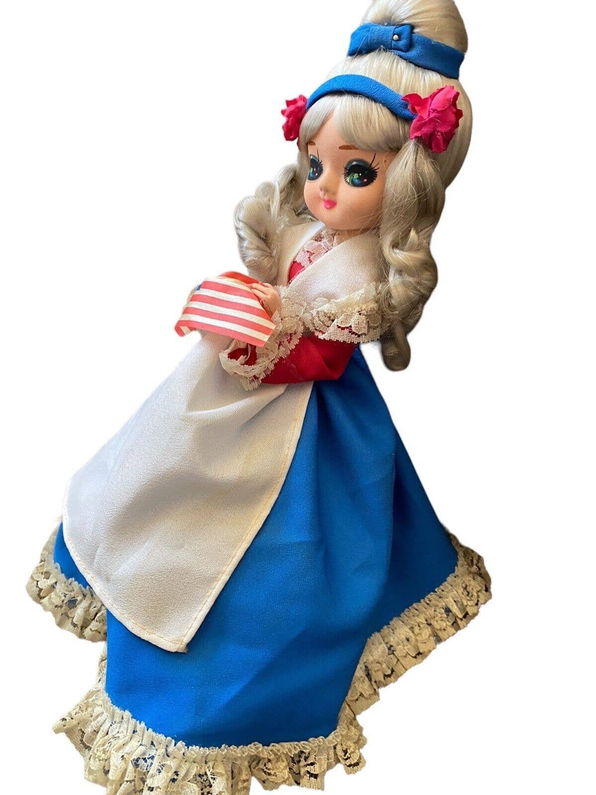 Vtg Elegant Dolls Bradley Betsy Ross Doll 1970's Colonial Flag Blonde ...
