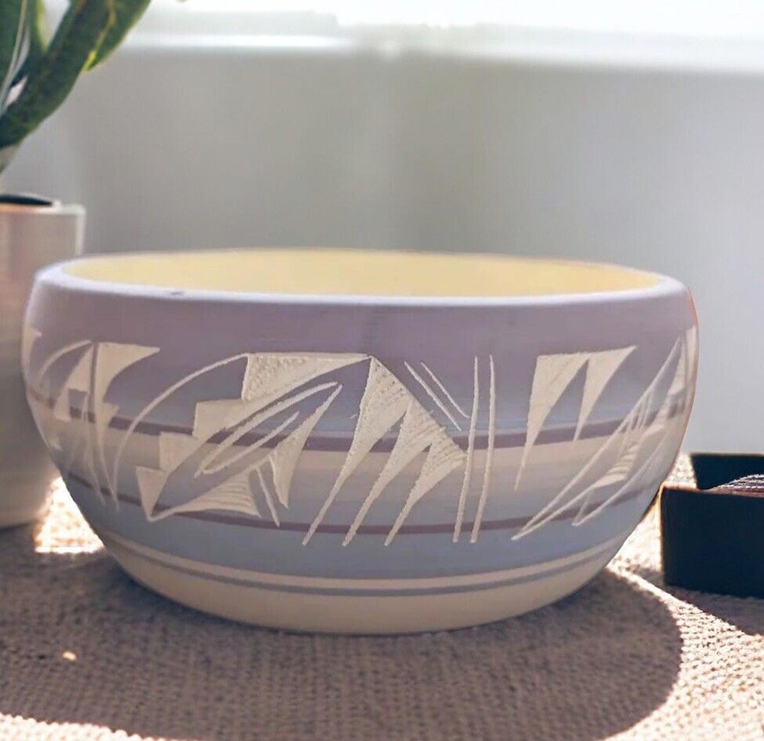 Vtg Navajo Pottery Bowl Padilla Signed Planter Southwest Vase Etched ...