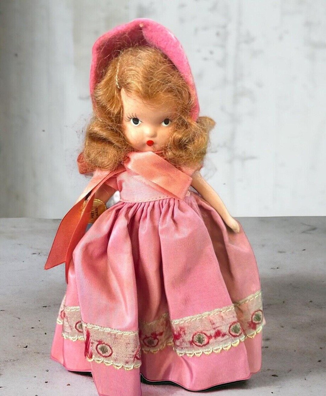 Nancy Ann Storybook Doll 160 Pretty Maid Bisque 5.5" 1940s Pink Dress ...