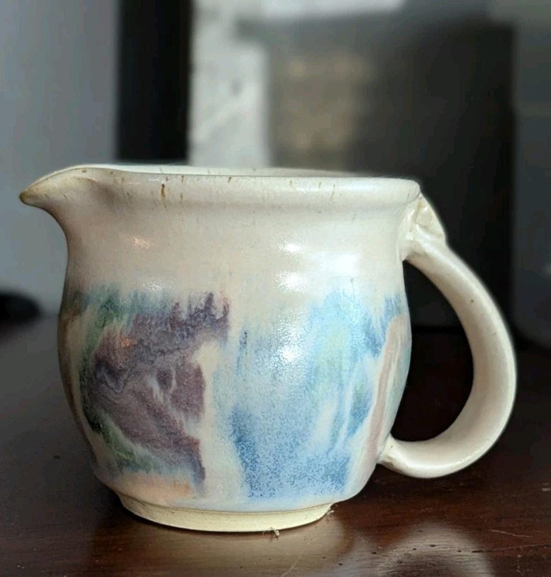 Vtg Jess Lord Studio Art Texas Pottery Handled Cup Mug Pitcher Creamer ...