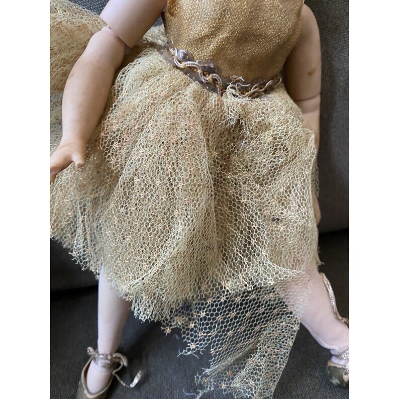 Vtg Madame Alexander Elise Doll 15 Gold Ballerina Tutu Jointed 1959 Red ...