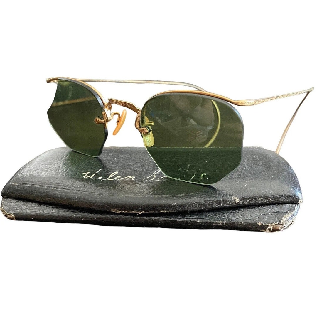 Vtg Bausch Lomb B&L Sunglasses Frames 1/10 12K Gold Filled Wrap Around ...