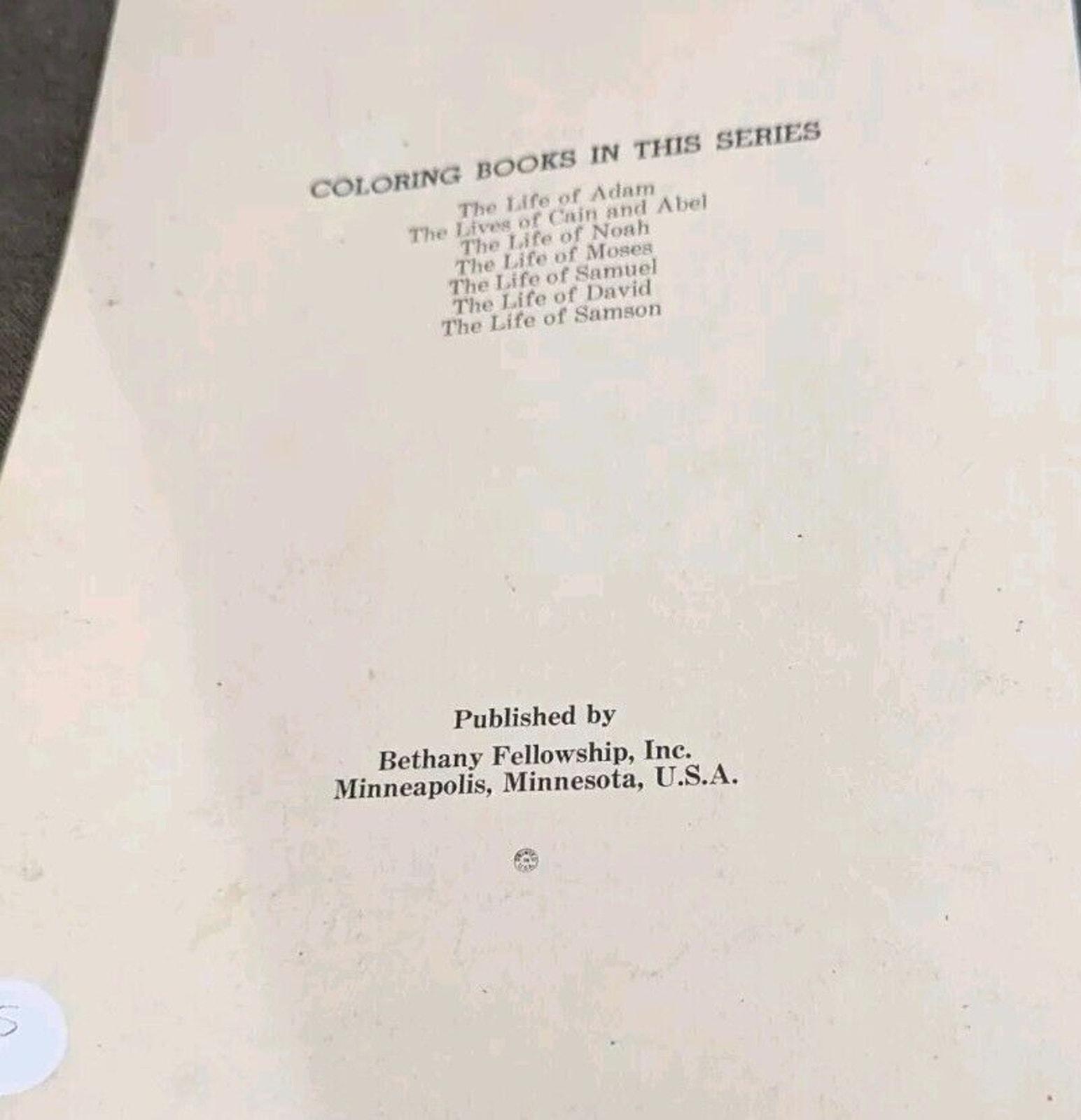 1964 the Lives of Cain Abel Coloring Book Bethany Fellowship Vtg 60s ...