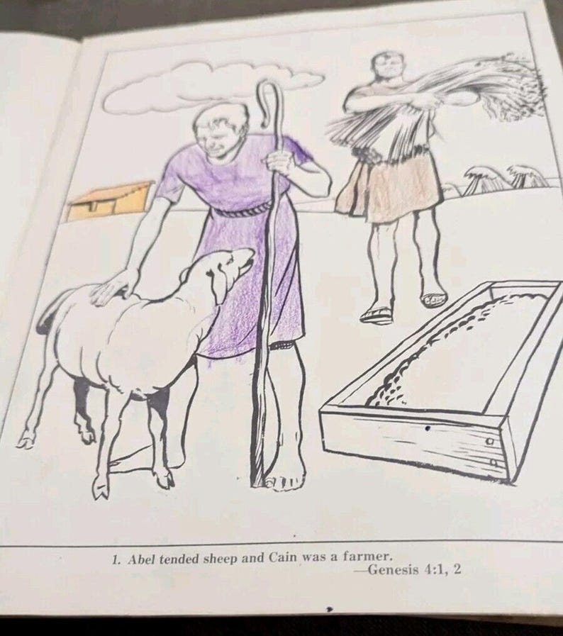 1964 the Lives of Cain Abel Coloring Book Bethany Fellowship Vtg 60s ...