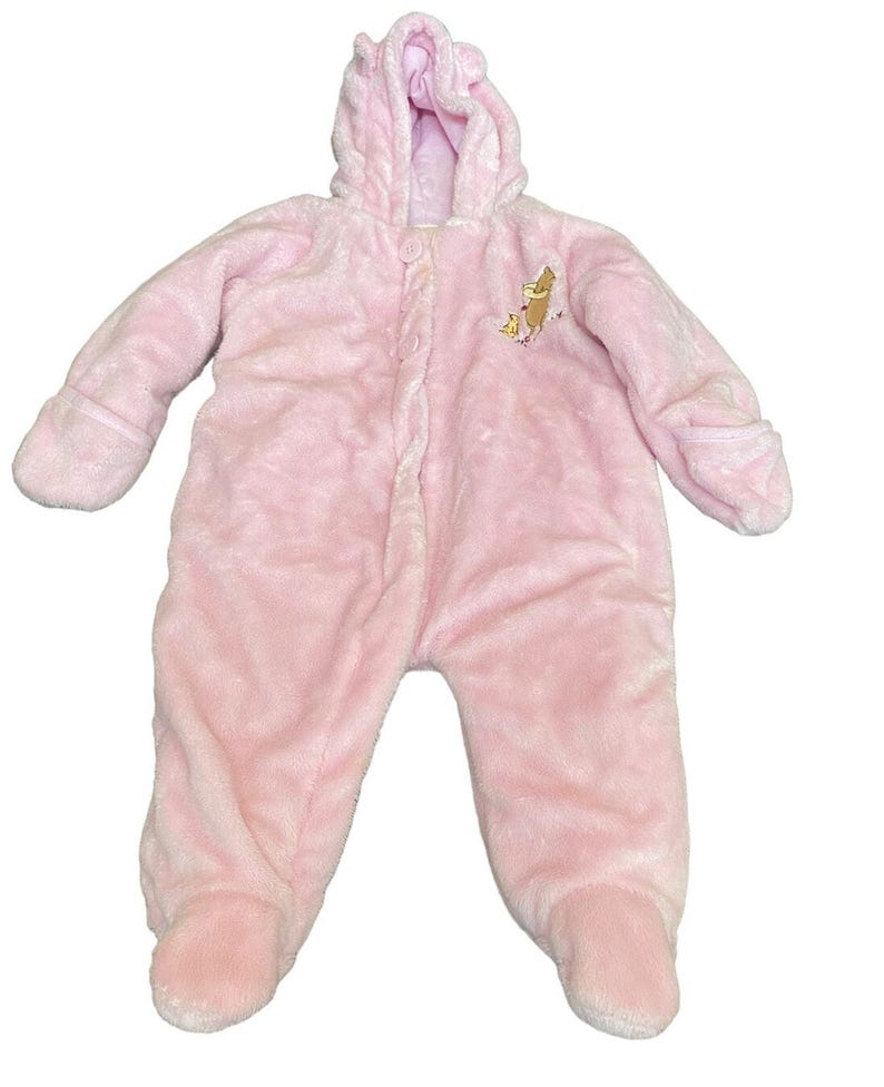 Disney Winnie Pooh Baby Girl Snowsuit Bunting 9M Pink Hooded Winter ...