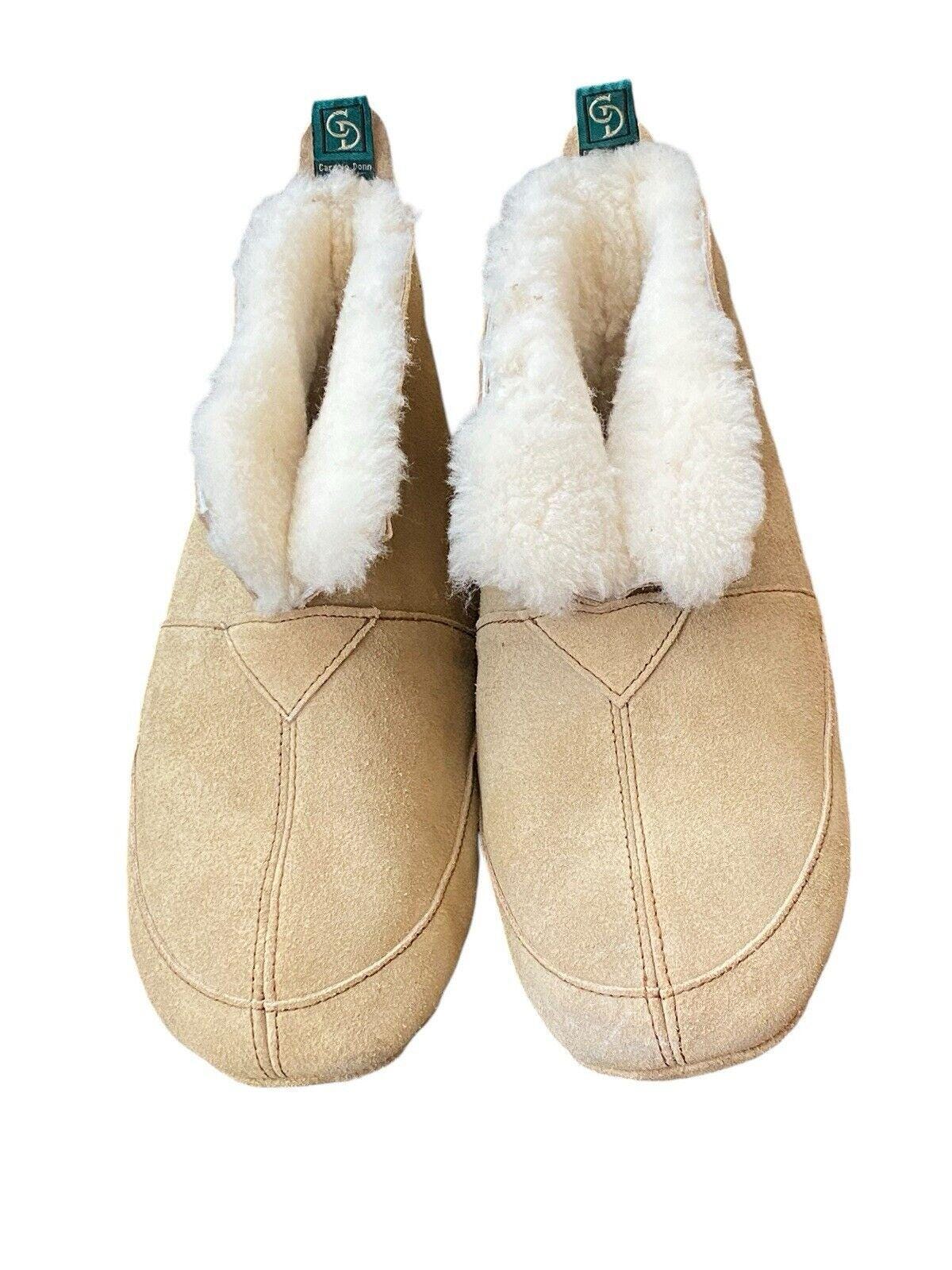 Carraig Donn Suede Shearling Slipper Booties Men 7 Tan Irish Shoes ...