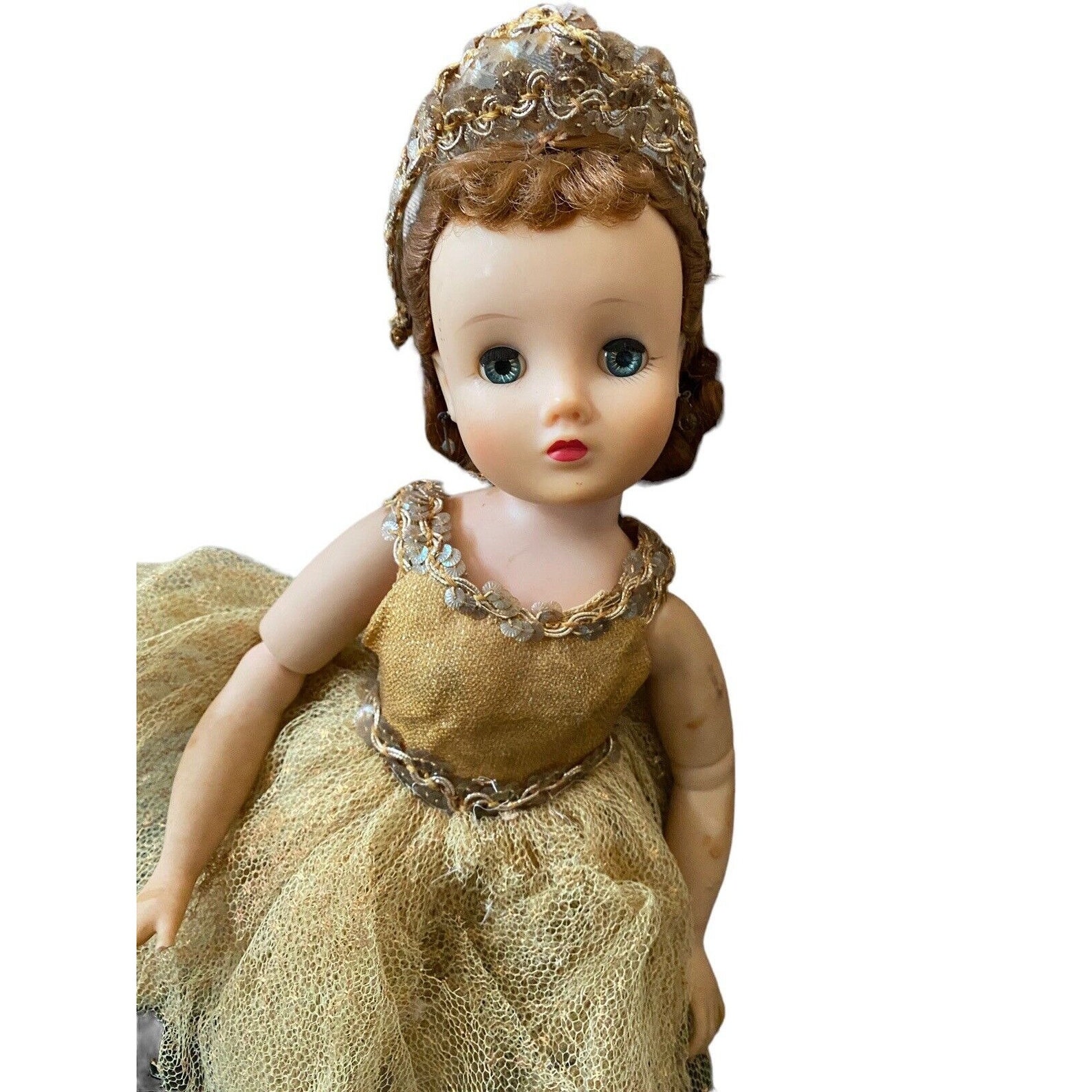 Vtg Madame Alexander Elise Doll 15 Gold Ballerina Tutu Jointed 1959 Red ...