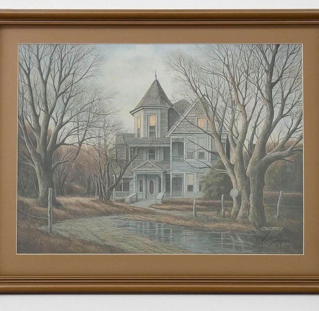 Randy Souders Victorian Reflections House Trees Framed Print 1980 ...