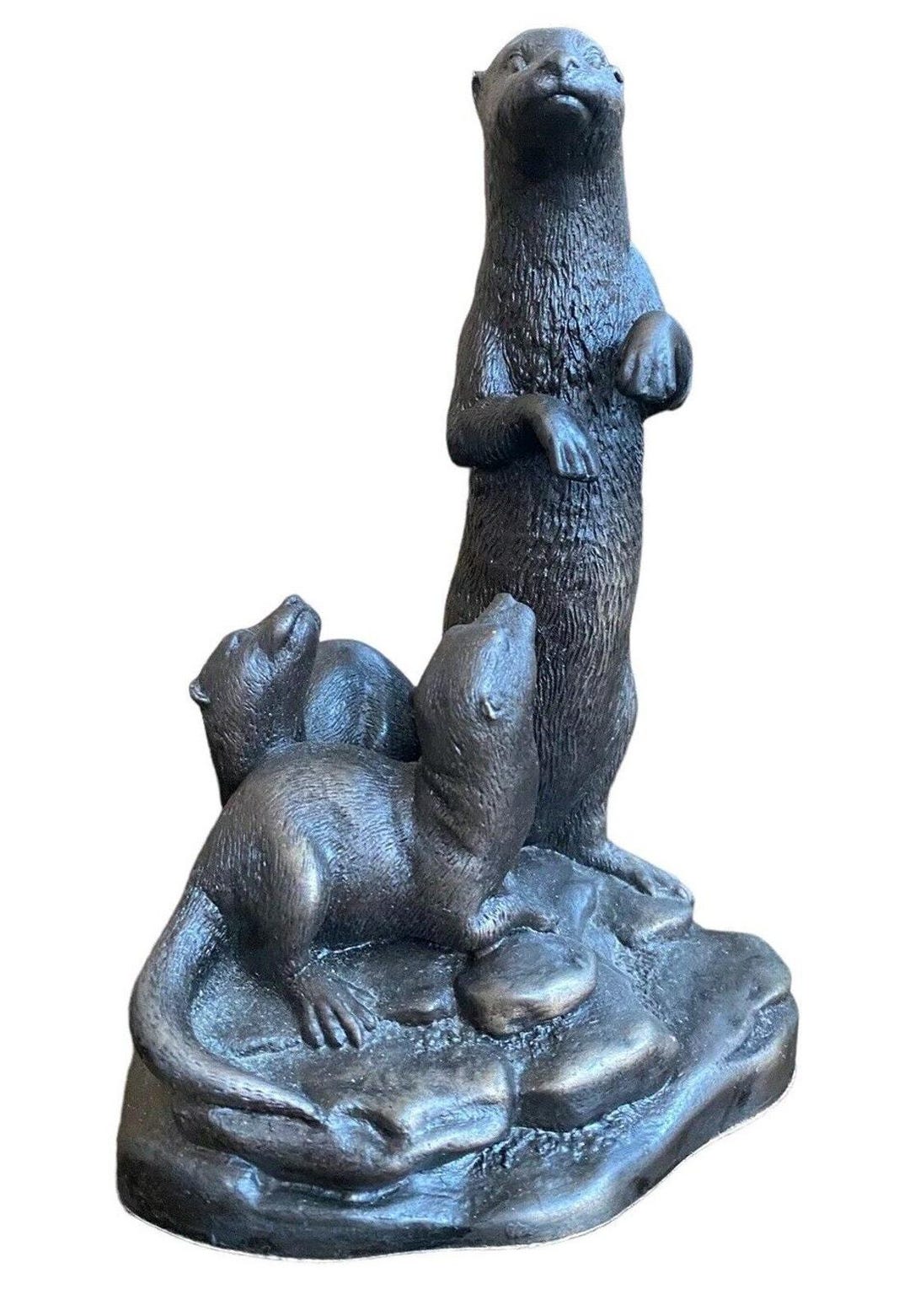 Heredities Cold Cast Bronze Otters Kits Sculpture Figurine David Ivey ...