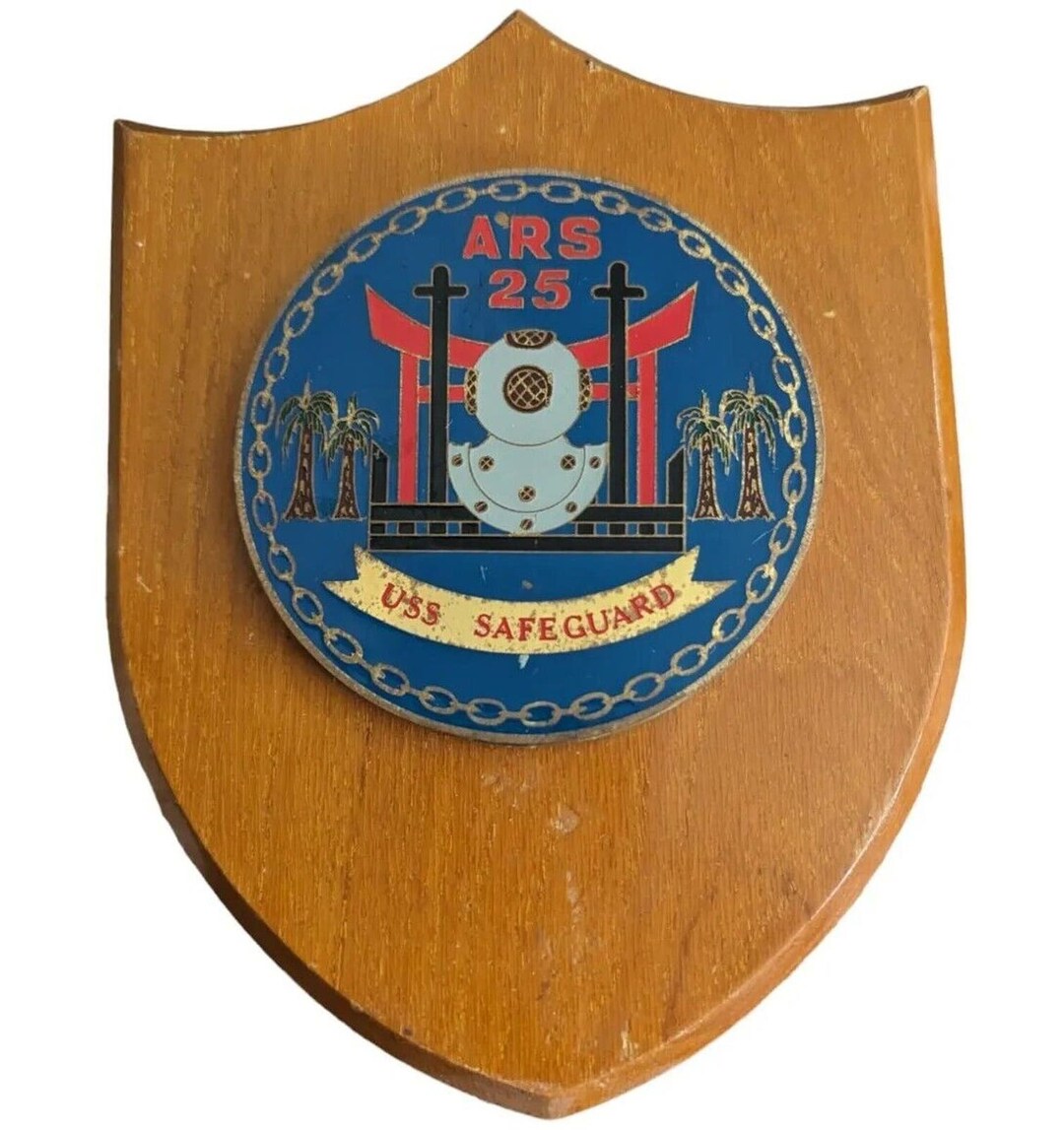 Vintage Navy Emporium USS Safeguard ARS 25 Navy Ship Plaque Wood - Etsy