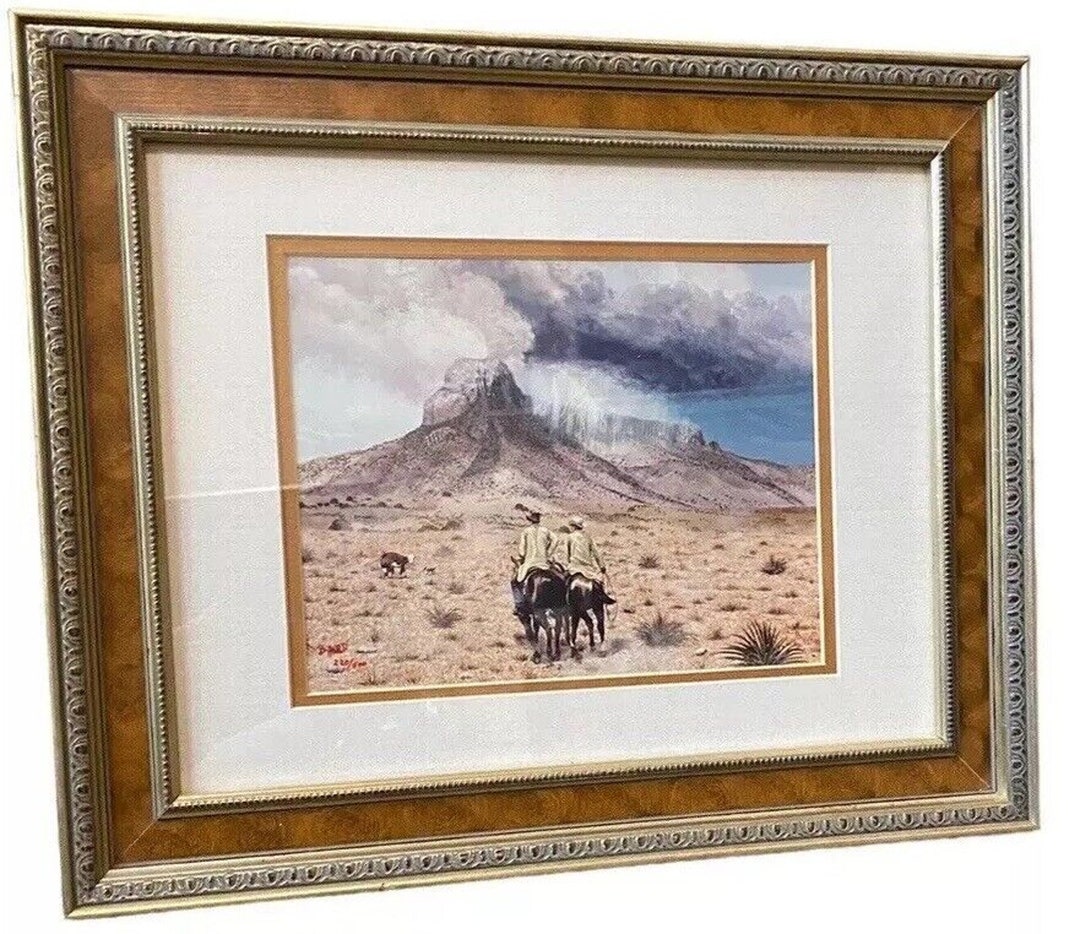 B Herd Stormy Rescue Lithograph Texas Plains Art Print Hand Signed ...