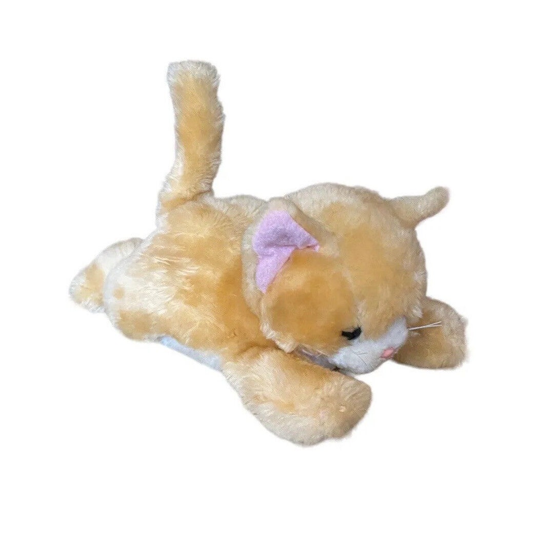 Vtg Tyco Playtime Kittens Cat 9" Electronic Plush Toy Kitty Orange Pink ...