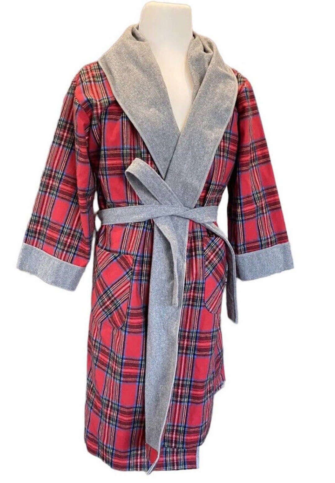 The Vermont Country Store Double-comfort Portuguese Flannel Plaid Robe ...