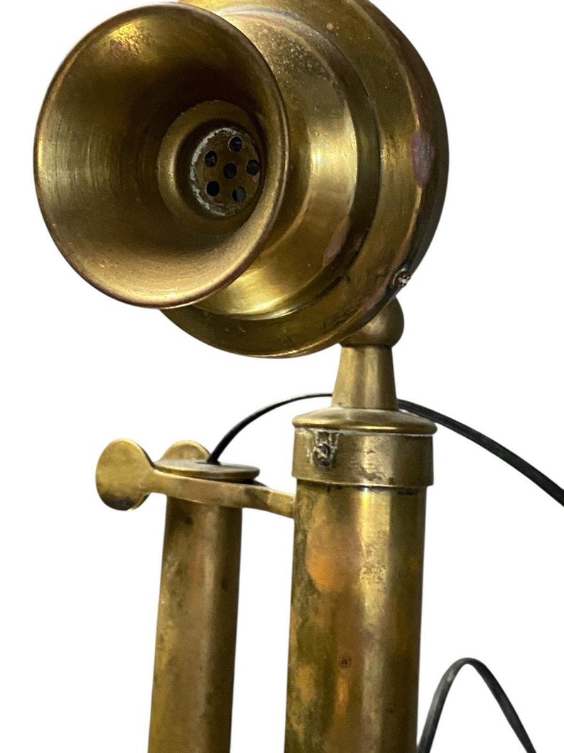 Vtg Brass Candlestick Rotary Telephone 1920s ? Gold Tone Stick Retro - Etsy