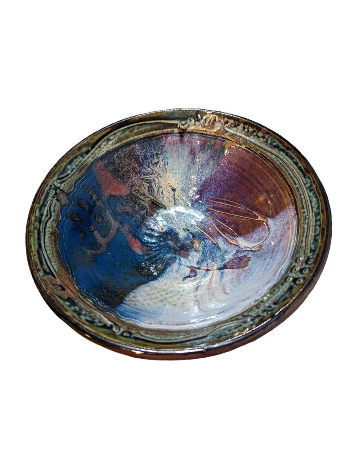 Studio Pottery Artist Signed Mike Grafa Plate Bowl Hand Thrown Glazed ...