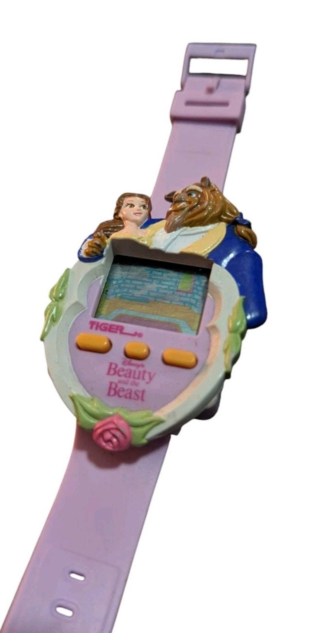 Vtg Tiger Disney Beauty & the Beast Watch Electronic LCD Wrist Game ...
