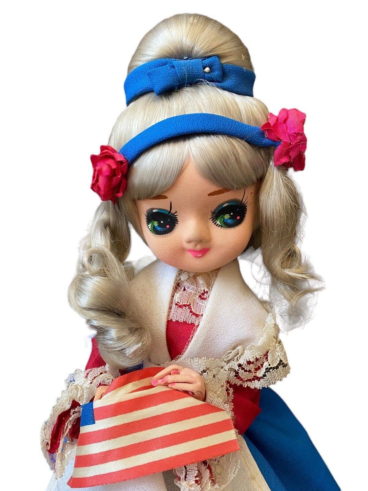 Vtg Elegant Dolls Bradley Betsy Ross Doll 1970's Colonial Flag Blonde ...