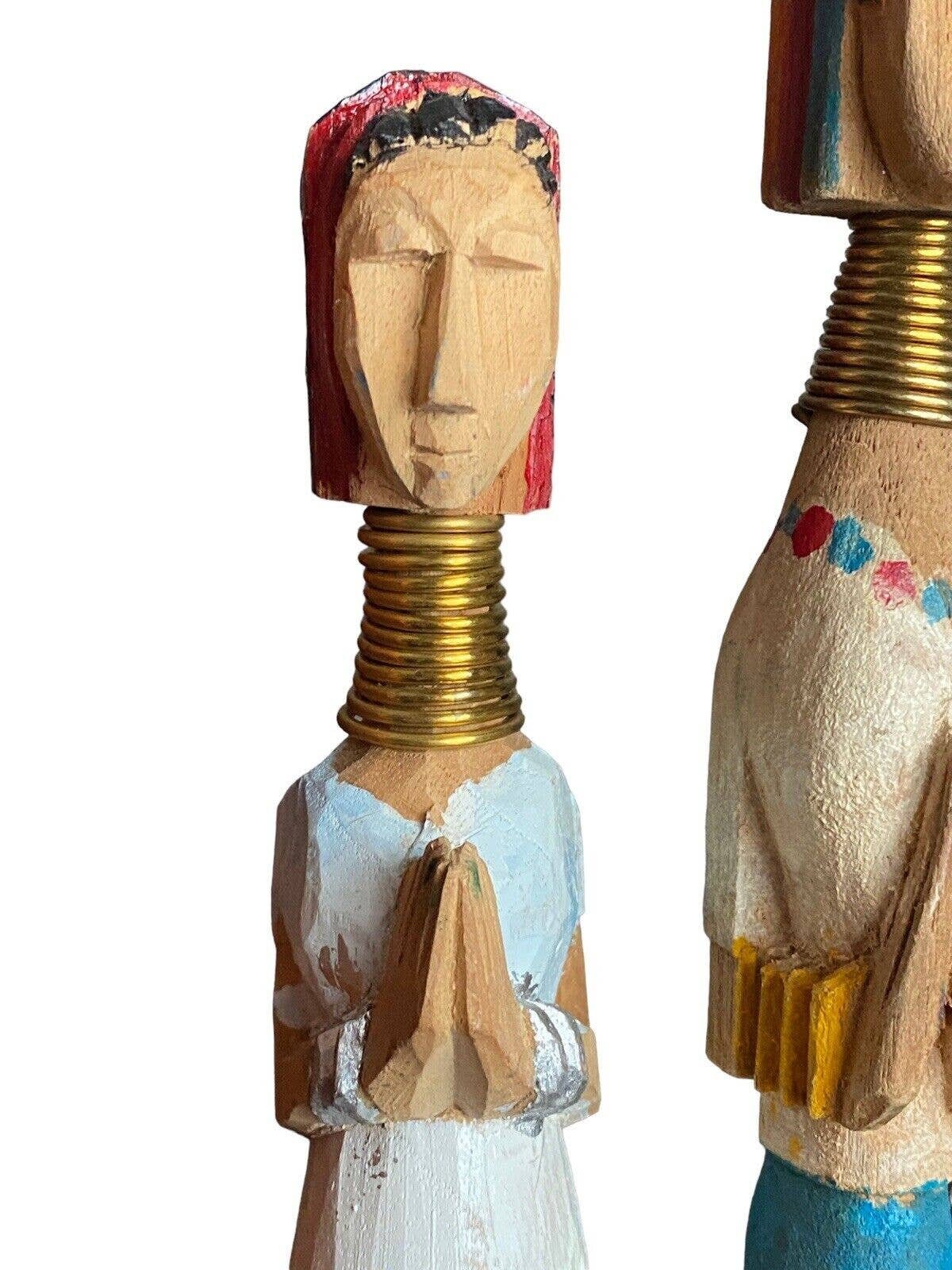 Long Neck Karen Village Doll Women Figurine Thailand Art Wooden ...