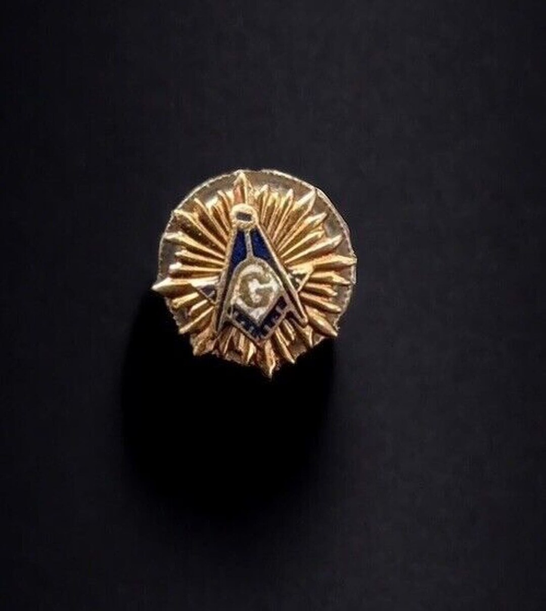 Vintage 10K Gold Masonic Free Mason Pin Blue Enamel Lapel Tie Small - Etsy