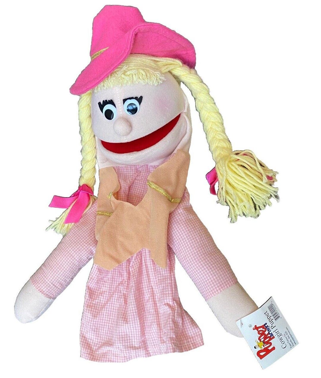 Vintage Puppet Partners Western Cowgirl Hand Puppet Cowboy Hat Pink ...