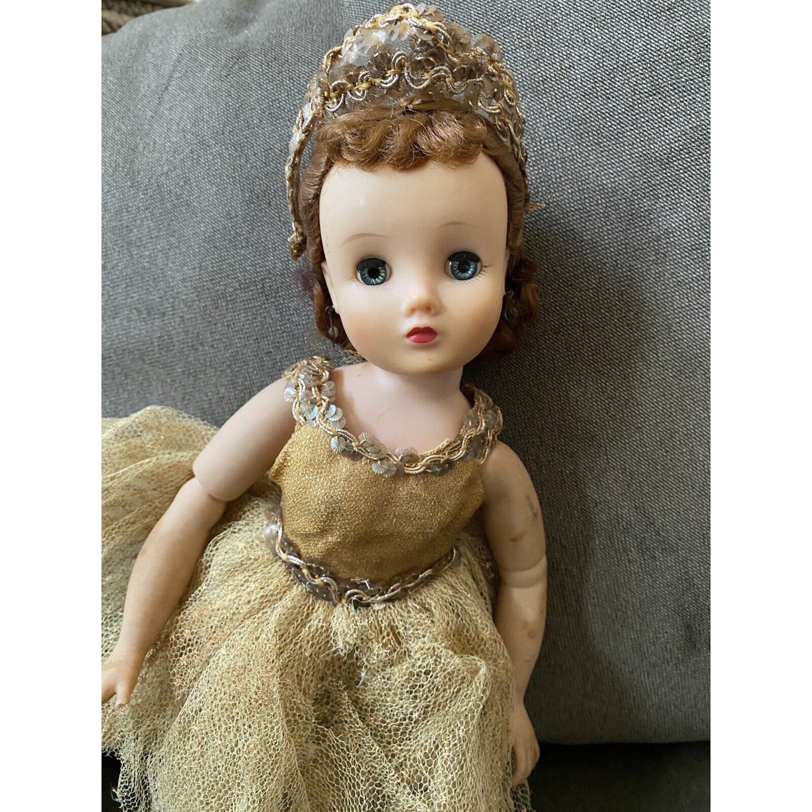 Vtg Madame Alexander Elise Doll 15 Gold Ballerina Tutu Jointed 1959 Red ...
