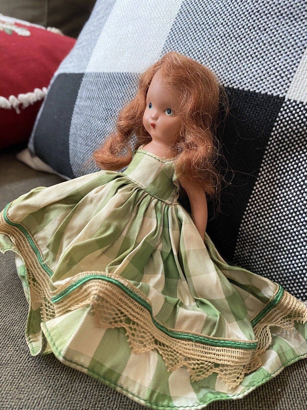 Vtg Nancy Ann Story Book Doll Bisque 1930 Septembers Girl Green Dress ...