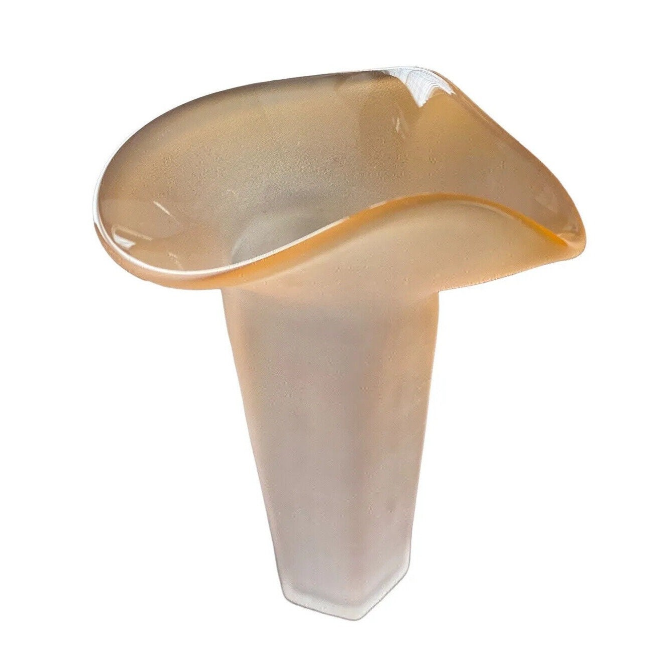 Vintage Peach Pink Satin Glass Vase Frosted Swung Bud 9 Flower - Etsy