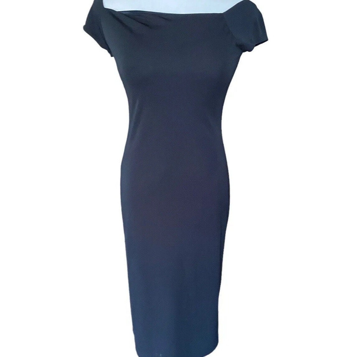 Vtg 90s Laundry Shelli Segal Sheath Dress Cap Sleeve 4 Black Lbd Y2k ...