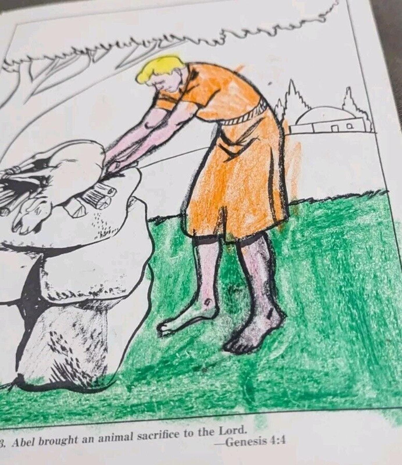 1964 the Lives of Cain Abel Coloring Book Bethany Fellowship Vtg 60s ...