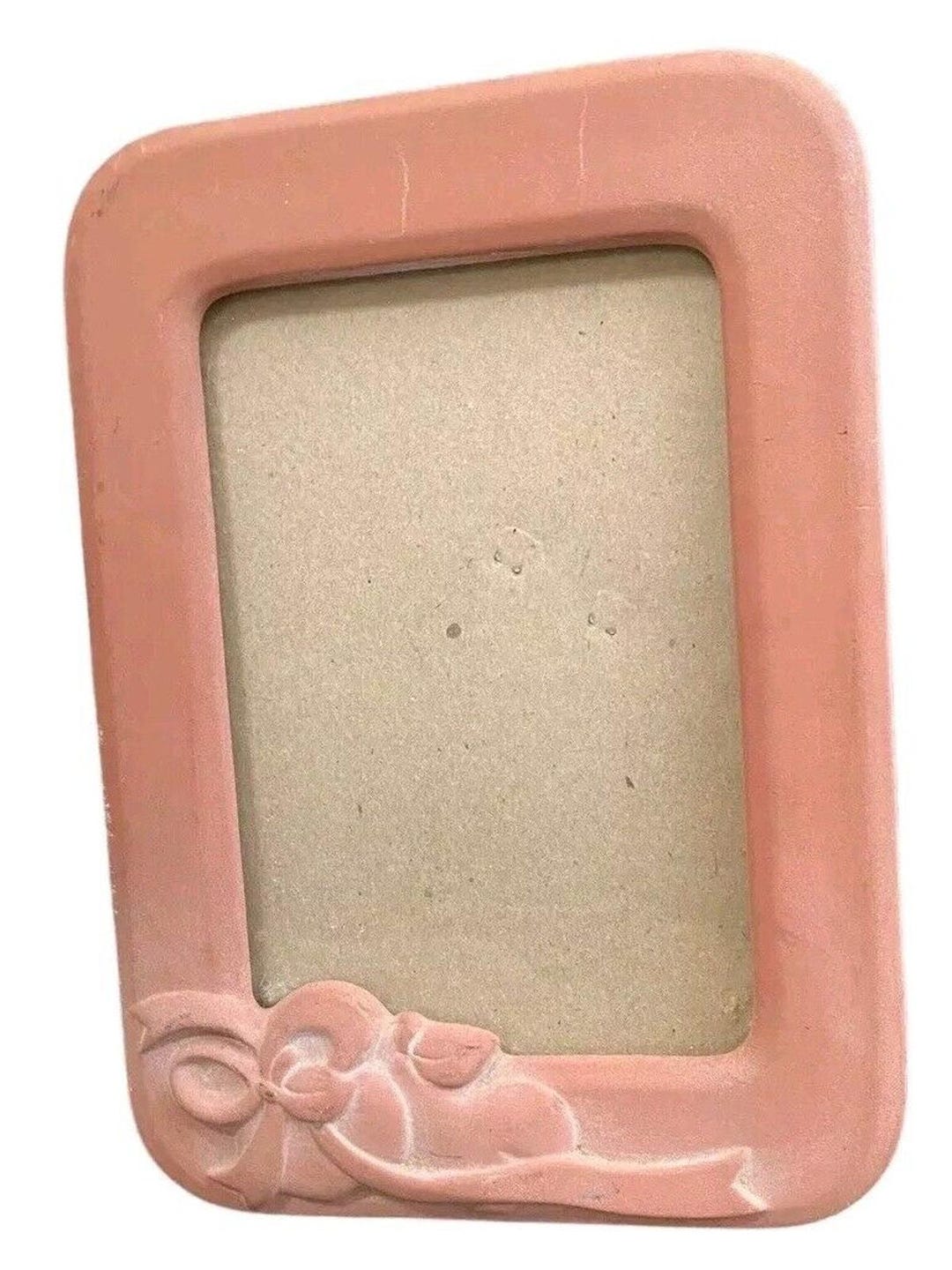 Vtg Terracotta Clay Picture Frame Photo Pink Embossed Bow Southwest - Etsy
