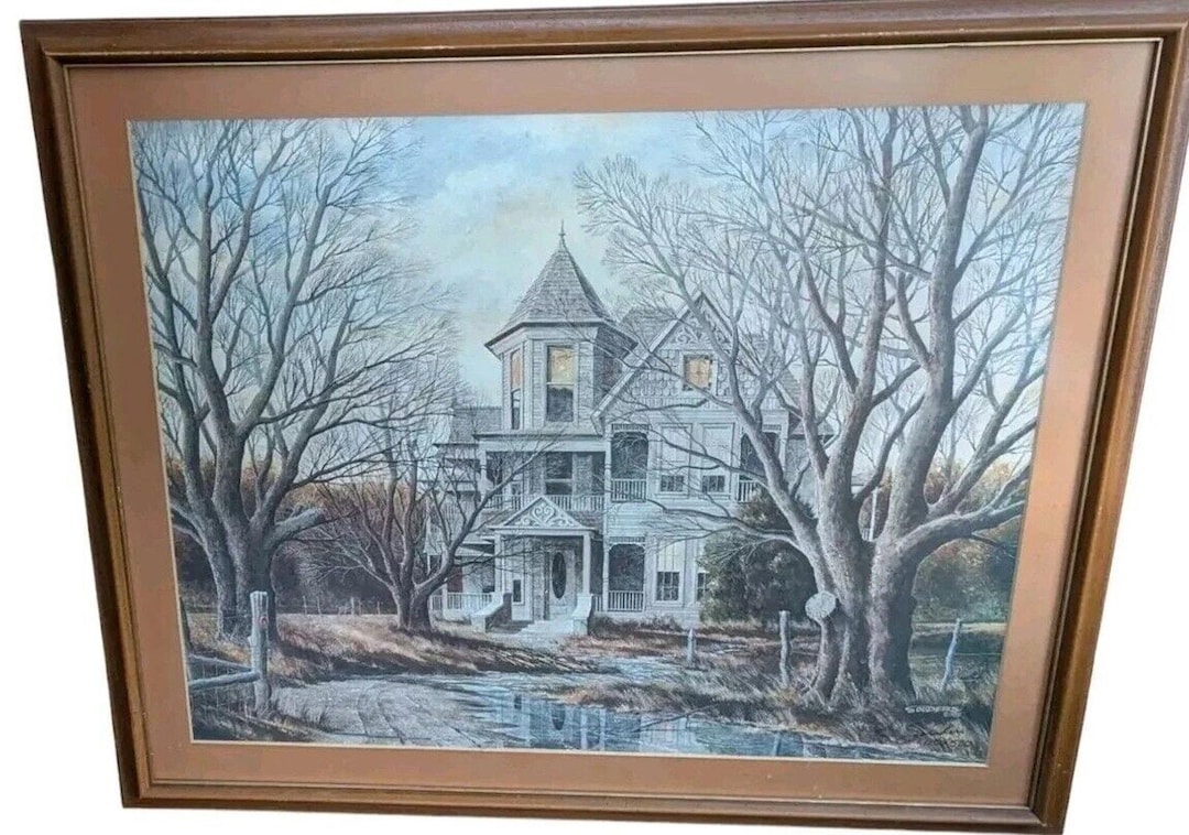 Randy Souders Victorian Reflections House Trees Framed Print 1980 ...