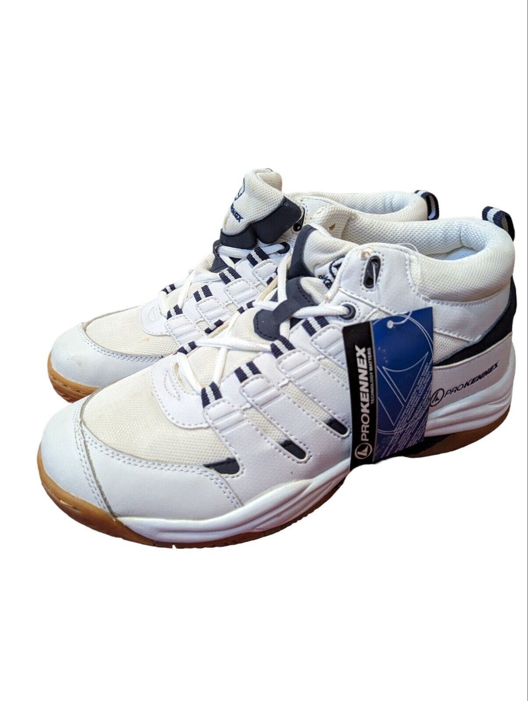 Vtg 90s Pro Kennex Trainers High Top Men 9 Leather Shoes Racquetball ...