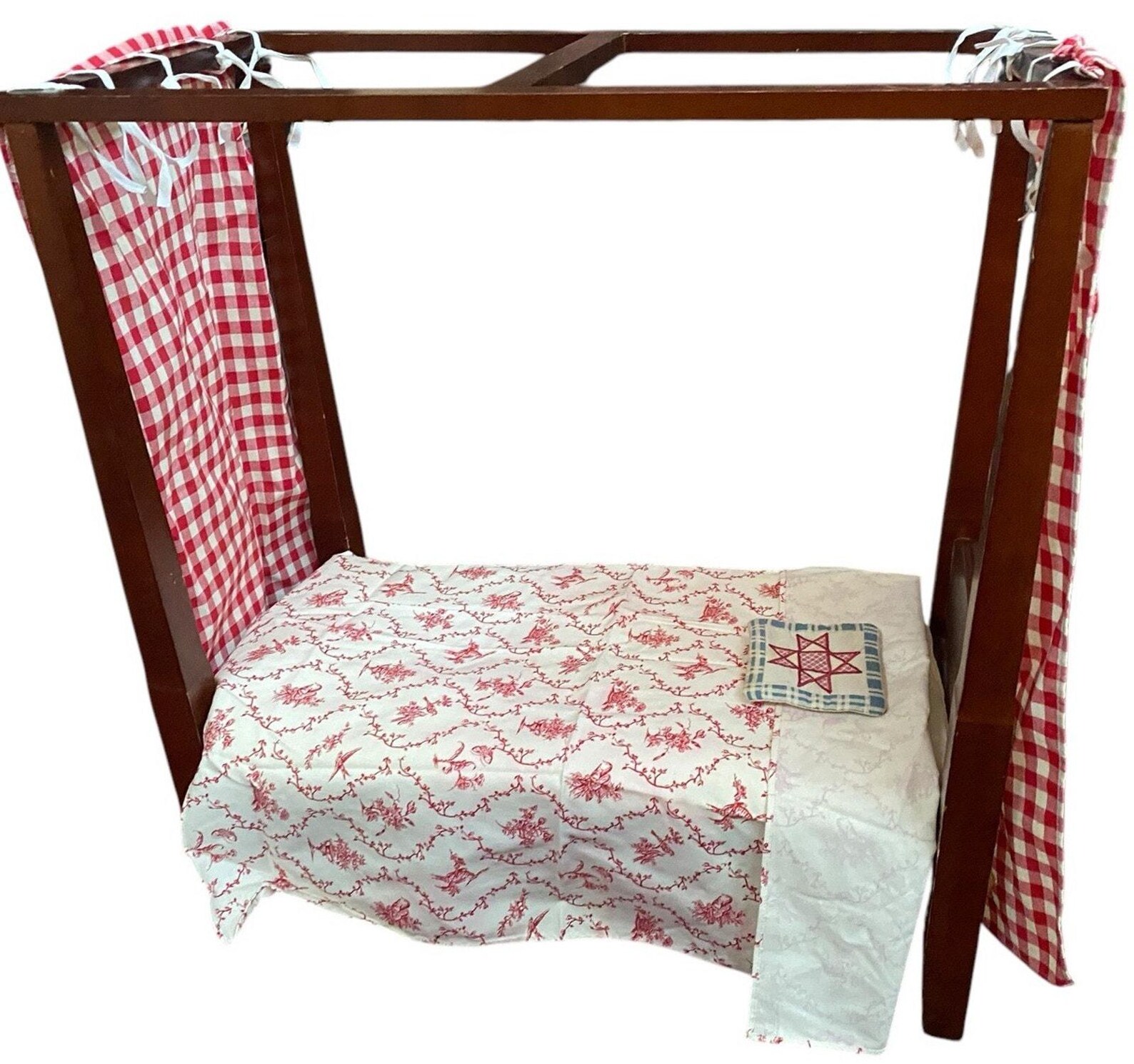 Vtg American Girl Felicity Four Poster Bed Pleasant Company Bedding ...