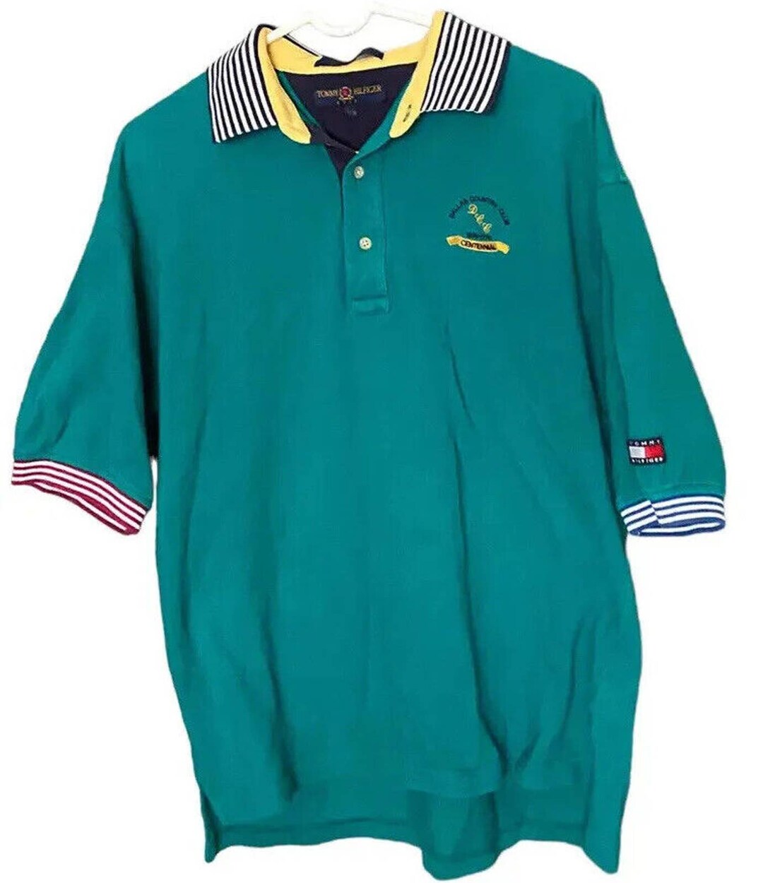 Vtg 90s Tommy Hilfiger Polo Golf Shirt Men L Dallas Country Club ...