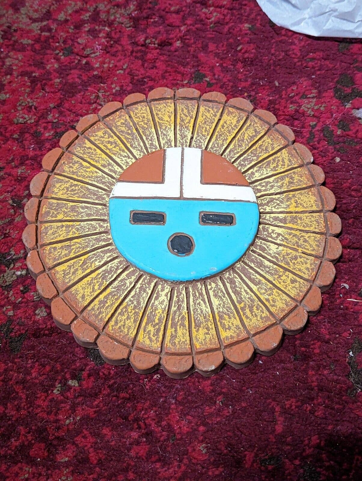 Native American Kachina Mask Wall Hanging Clay Sunface Dawa Sun Hopi ...
