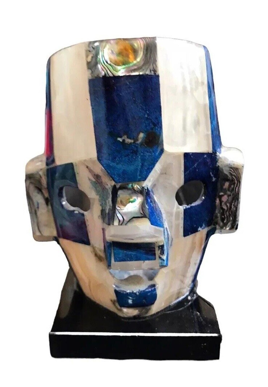 Mexican Mayan Aztec Death Burial Mask Art Sculpture Abalone Mother ...